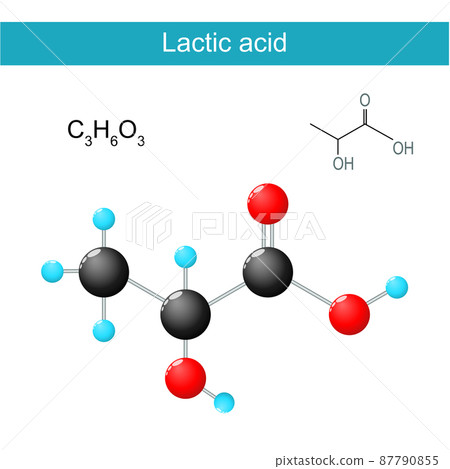 Lactic acid molecular formula - Stock Illustration [87790855] - PIXTA