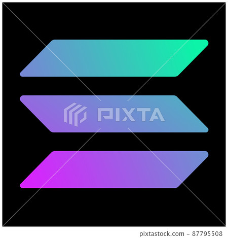 Solana SOL cryptocurrency virtual currency logo... - Stock Illustration ...