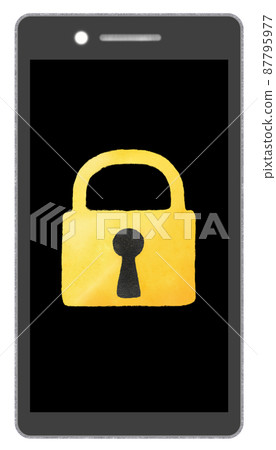 Vertical smartphone and lock screen Black screen - Stock Illustration ...