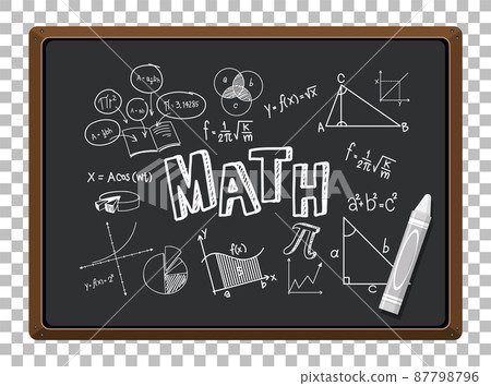 Math formula on blackboard isolated grid... - Stock Illustration ...