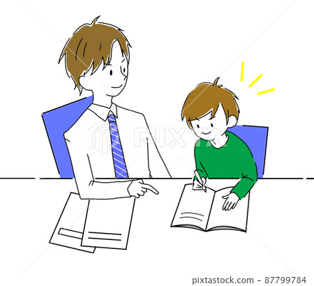 A tutor who teaches one-on-one - Stock Illustration [87799784] - PIXTA