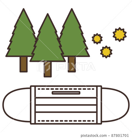 Hay fever pollen mask set simple - Stock Illustration [87801701] - PIXTA