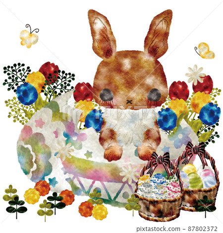復活節彩蛋兔-插圖素材 [87802372] - PIXTA圖庫