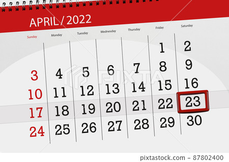 Calendar planner for the month april 2022,... - Stock Illustration ...