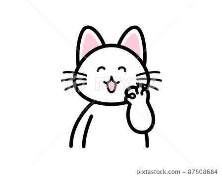Cat giving an OK sign - Stock Illustration [87808684] - PIXTA