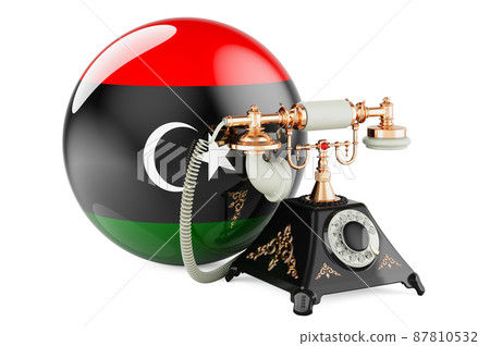Phone with Libyan flag. Communication services... - Stock Illustration ...