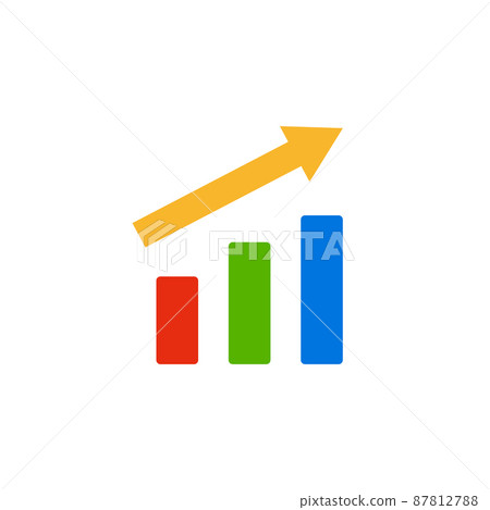 Colorful bar graph icon. vector. - Stock Illustration [87812788] - PIXTA