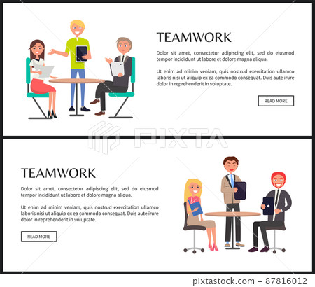 Productive Teamwork to Create Project Web Pages - Stock Illustration ...