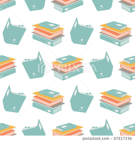 Seamless pattern with books. Flat vector... - Stock Illustration ...