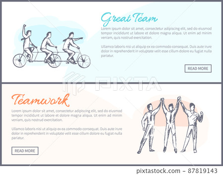 Great Team and Teamwork Set Vector Illustration - Stock Illustration ...