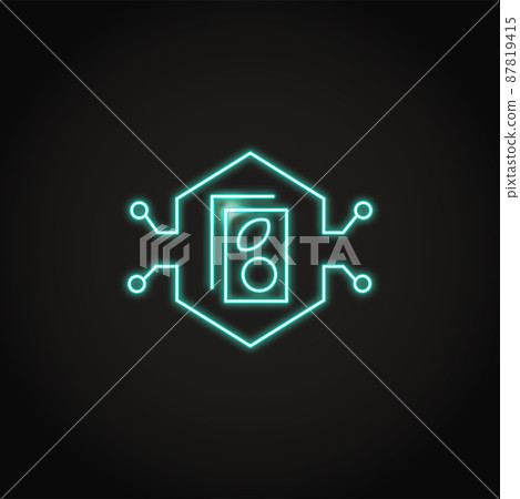 Neon NFT card icon in line style - Stock Illustration [87819415] - PIXTA