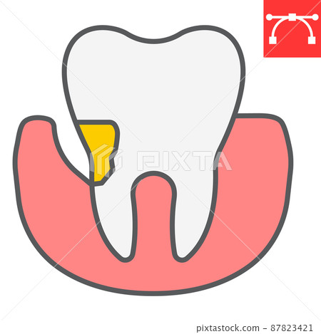 Periodontitis color line icon, dental and... - Stock Illustration ...