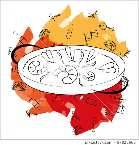 Isolated traditional paella Spain concept Vector - Stock Illustration [87826668] - PIXTA