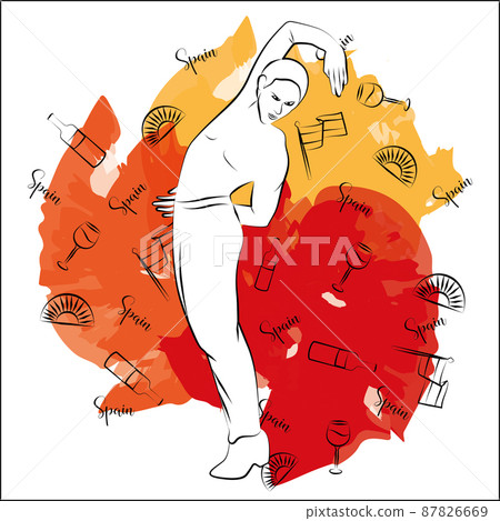 Isolated man dancing a traditional dance Spain... - Stock Illustration ...