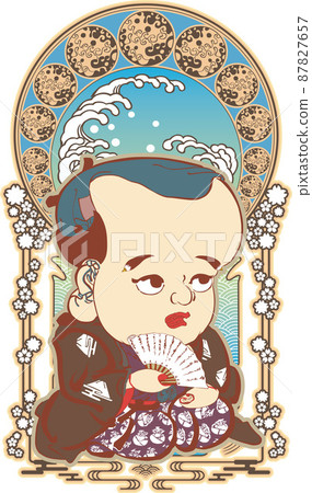 Ukiyo-e Fukusuke Part 6 Japanese-style Gothic... - Stock Illustration ...