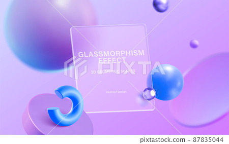 Geometric glassmorphism template - Stock Illustration [87835044] - PIXTA