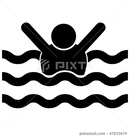 drowned man icon on white background. people... - Stock Illustration ...