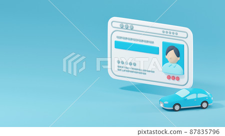 Driver's license and car image composed of 3D... - Stock Illustration ...