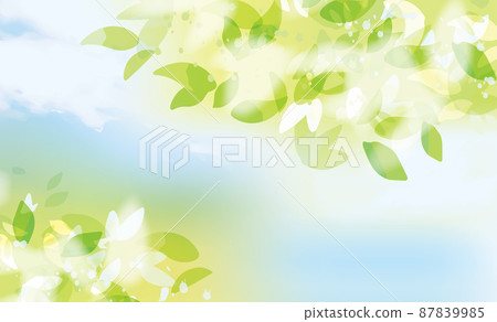 Green leaf message card - Stock Illustration [87839985] - PIXTA