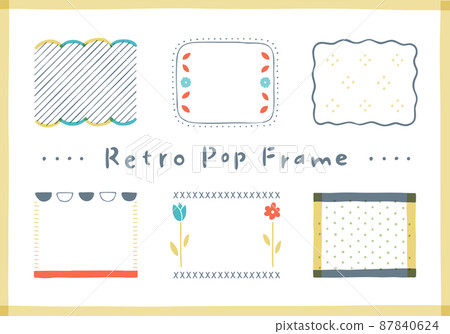 Retro pop cute frame set frame decoration... - Stock Illustration ...
