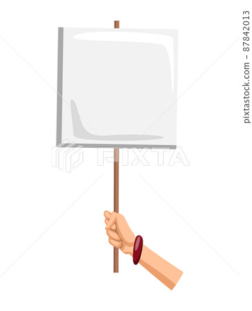 Hand holding empty placard with place for text.... - Stock Illustration ...