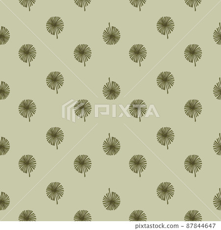 Fan palm leaves seamless pattern on. Vintage... - Stock Illustration ...