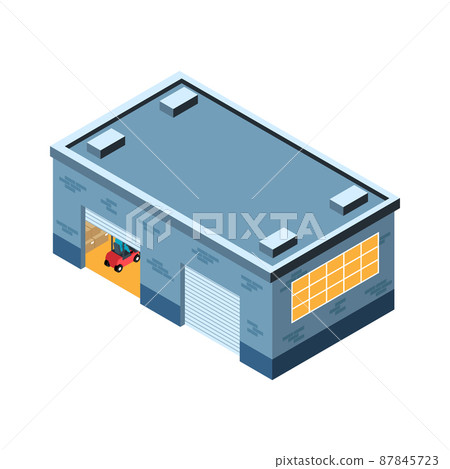 Warehouse Building Isometric Composition - Stock Illustration [87845723 ...
