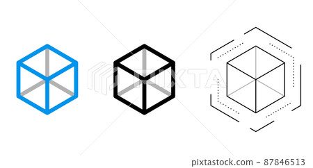 Virtual reality icon set with 3d cubes - Stock Illustration [87846513 ...