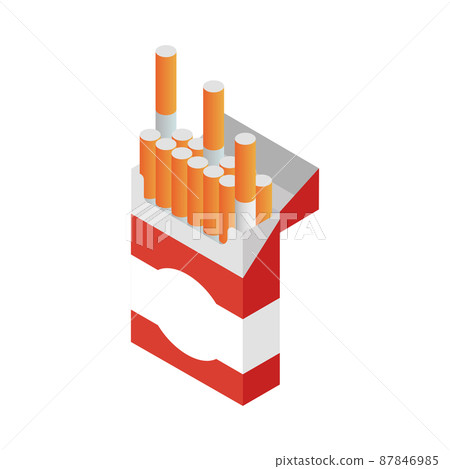 Isometric Cigarettes Pack Composition - Stock Illustration [87846985 ...