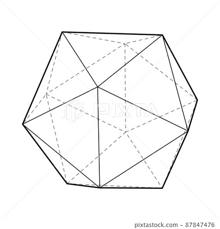 Icosahedron Stereometric Shape Composition - Stock Illustration ...