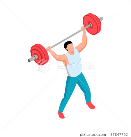 Isometric Fitness Sport Composition - Stock Illustration [87847702] - PIXTA