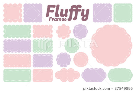 Fluffy, fluffy, soft-looking frameset / pastel... - Stock Illustration ...