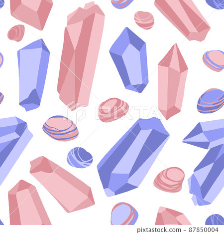 Seamless pattern with different quartz crystals... - Stock Illustration ...