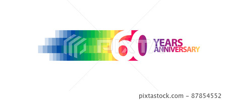 60 years anniversary vector logo, icon. Graphic... - Stock Illustration ...