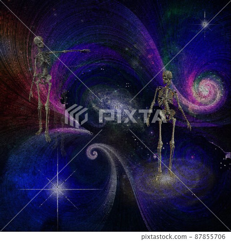 Two skeleton in space - Stock Illustration [87855706] - PIXTA