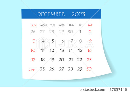 December 2023 calendar planner. Corporate week.... - Stock Illustration ...
