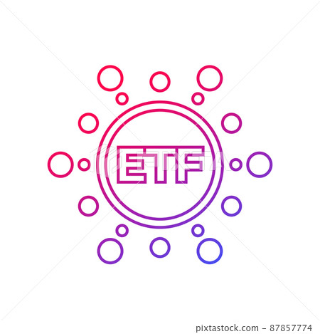 ETF icon, exchange traded funds line vector design - Stock Illustration ...