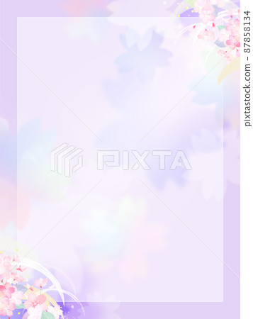 Japanese style frame of cherry blossoms - Stock Illustration [87858134 ...