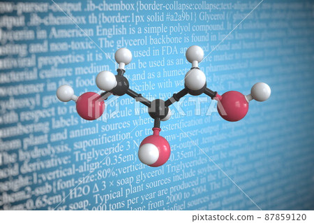 Molecular model of glycerin, 3D rendering - Stock Illustration ...