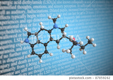 Molecular model of lsd, 3D rendering - Stock Illustration [87859282] - PIXTA