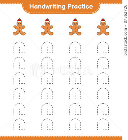 Handwriting practice. Tracing lines of... - Stock Illustration ...