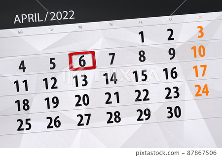 Calendar planner for the month april 2022,... - Stock Illustration ...