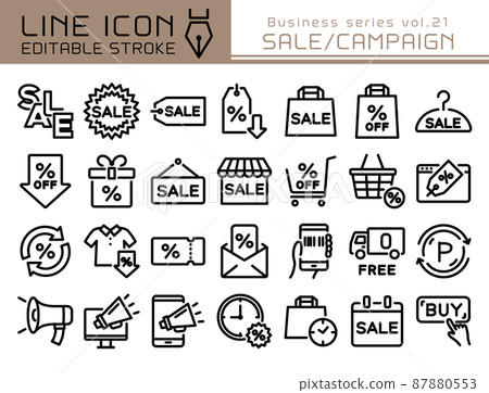 Line icon business series vol.21 sale campaign - Stock Illustration ...