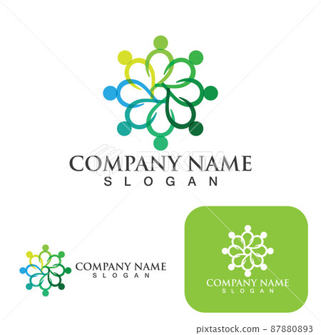 Community group logo, network and social icon - Stock Illustration ...