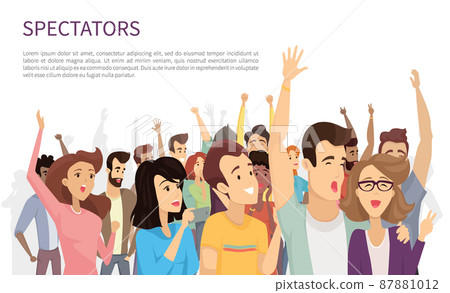 Spectators Isolated on White Vector Illustration - Stock Illustration ...