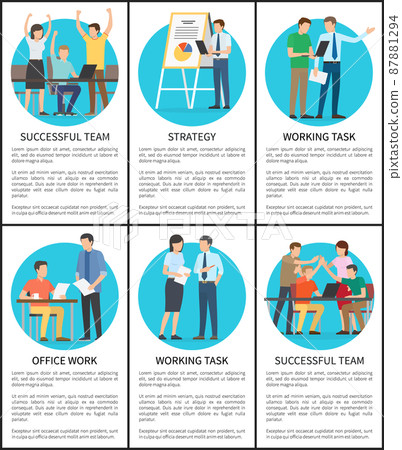 Strategy and Working Task Set Vector Illustration - Stock Illustration ...