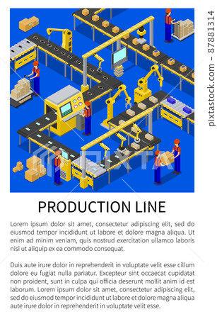 Production Line Abstract Scheme of Modern Factory - Stock Illustration ...