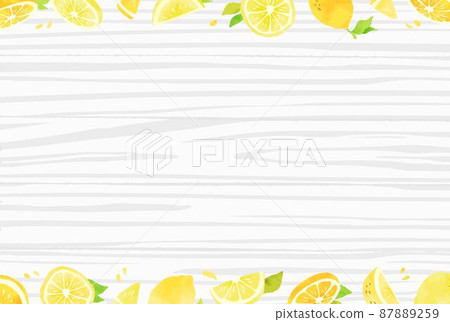 Hand-painted lemon and wood board background... - Stock Illustration ...