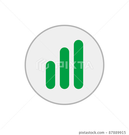 Green bar graph and circle. vector. - Stock Illustration [87889915] - PIXTA