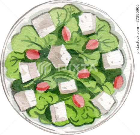 Healthy salad watercolor icon png clipart - Stock Illustration ...